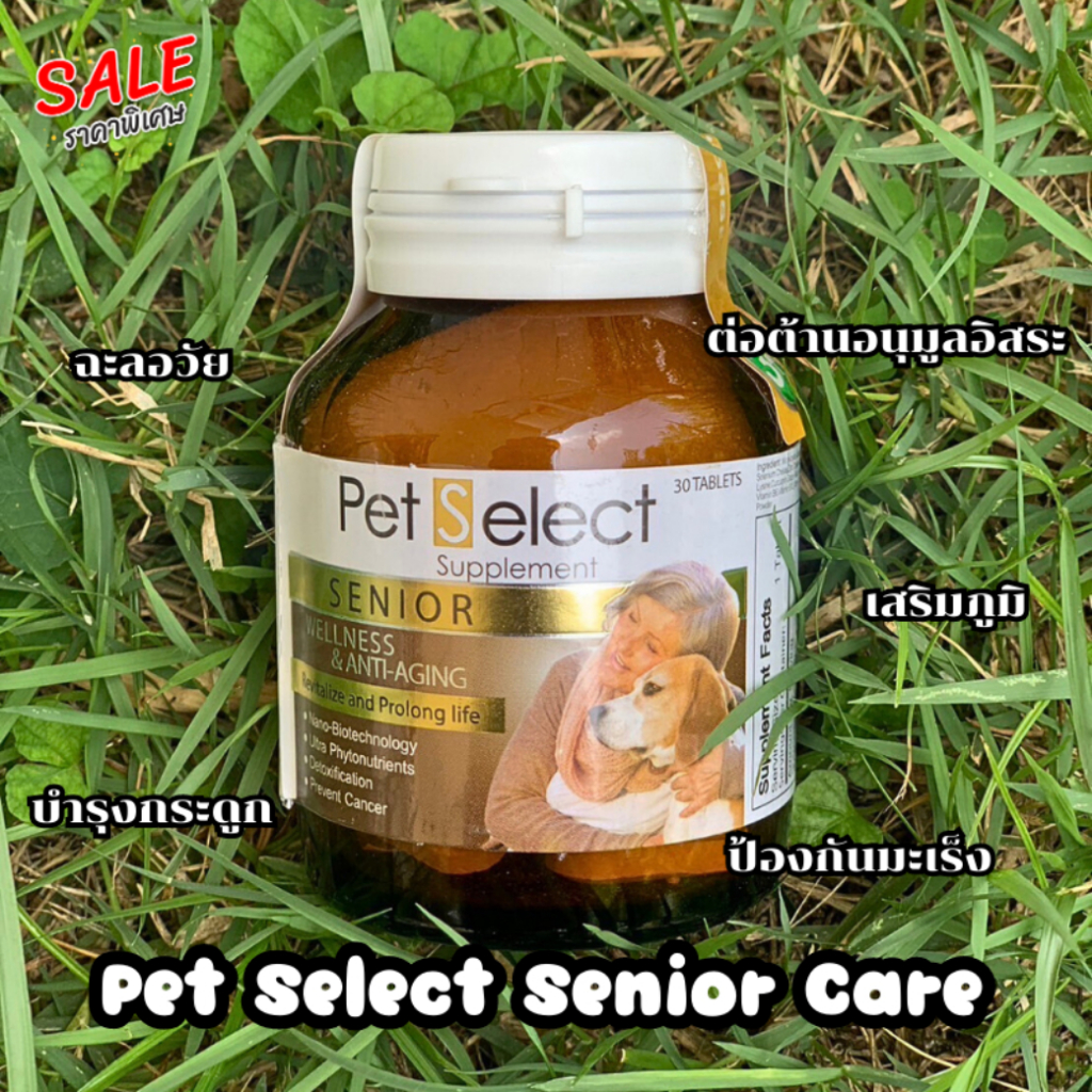 Pet Select Senior อาหารเสริมสุนัข แมว สูงอายุ มีสารต้านอนุมูลอิสระ ...