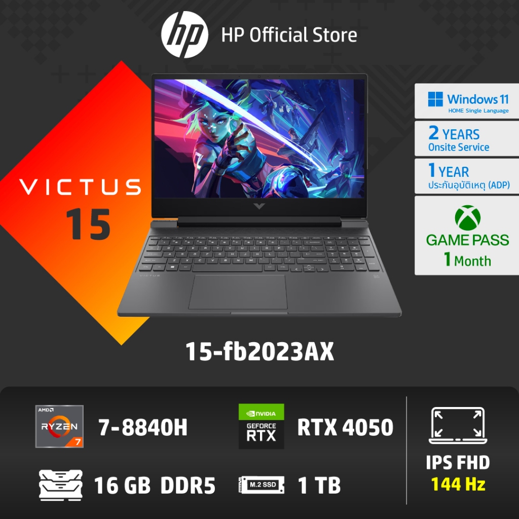 HP VICTUS 15 (15-fb2022AX ,15-fb2023AX) Ryzen7-8845HS/ 16GB/ 1TB/ RTX4060/4050/ 15.6" 144Hz FHD ...