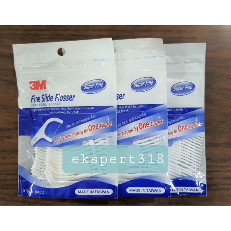 ไหมขัดฟัน 3M ชนิดมีด้าม 30ชิ้น Fine slide flosser 3ซอง/แพ็ค | Shopee ...
