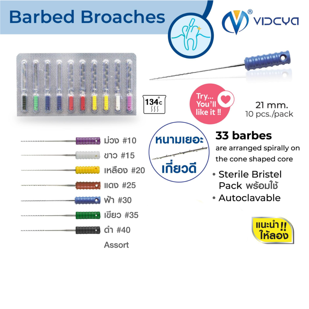 Barbed Broaches เป็นเครื่องมือที่ใช้สำหรับดึงเส้นประสาทฟัน | Shopee ...