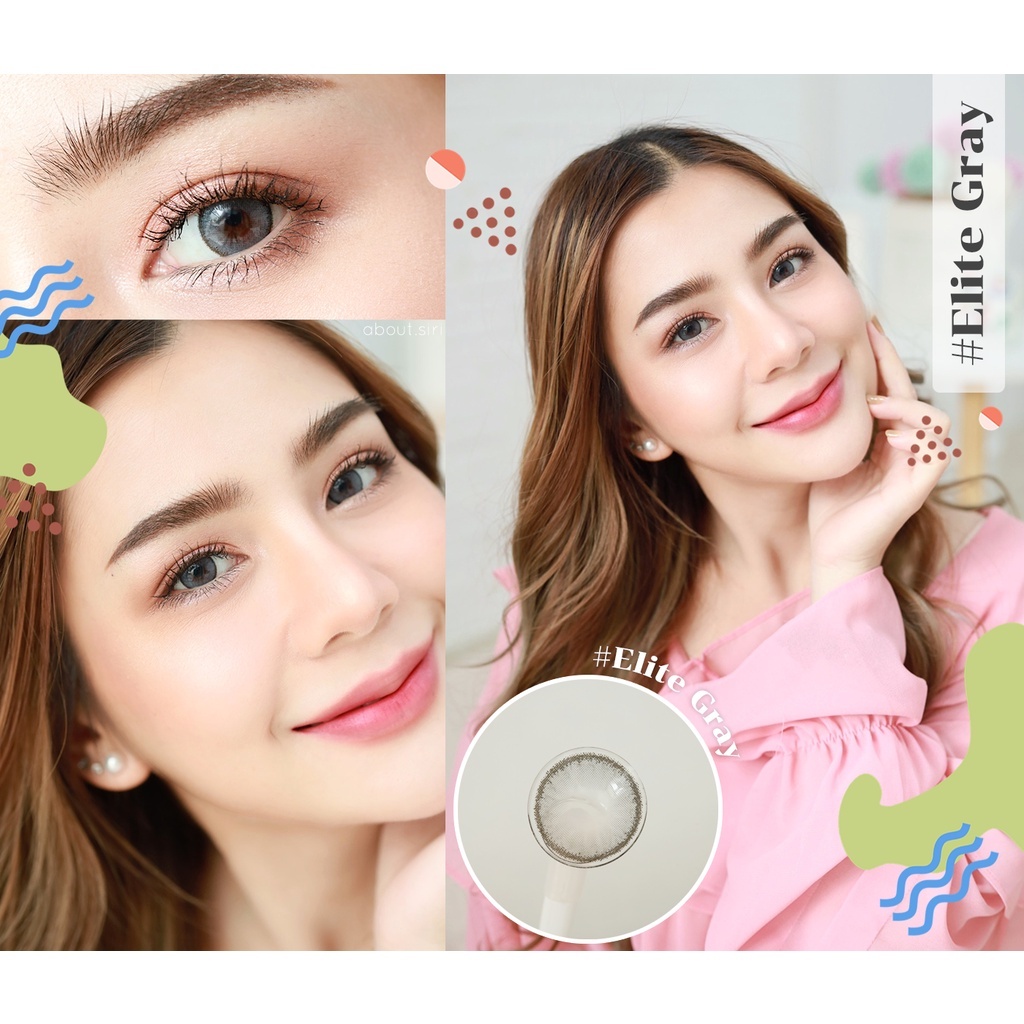 💋 สายตาปกติ 💋 Wink furbish Thari Gray Brown บิ๊กอาย สุดปัง คอนแทคเลนส์ รายเดือน มีอย แถมตลับฟรี ...