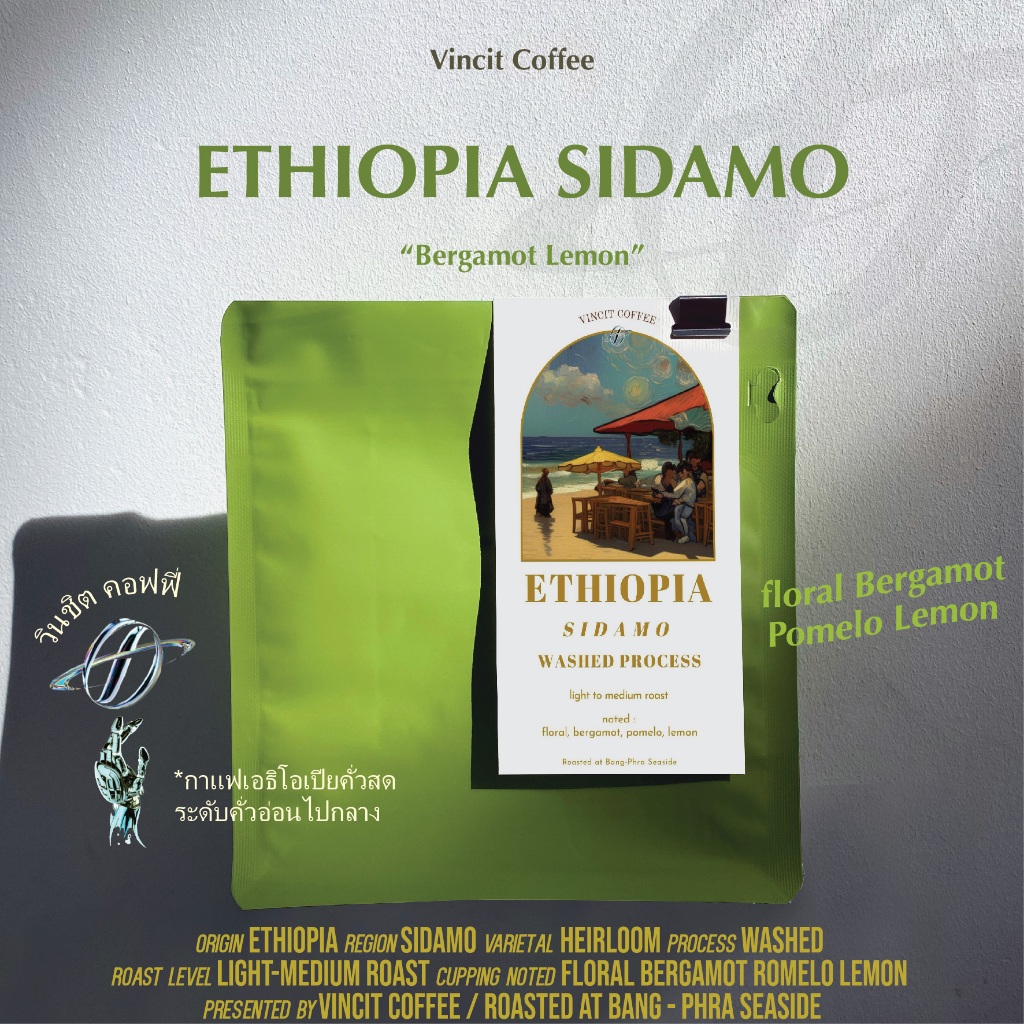 ETHIOPIA Sidamo Light to Medium roast กาแฟคั่วสด เอธิโอเปีย คั่วอ่อน Vincit Coffee | Shopee Thailand