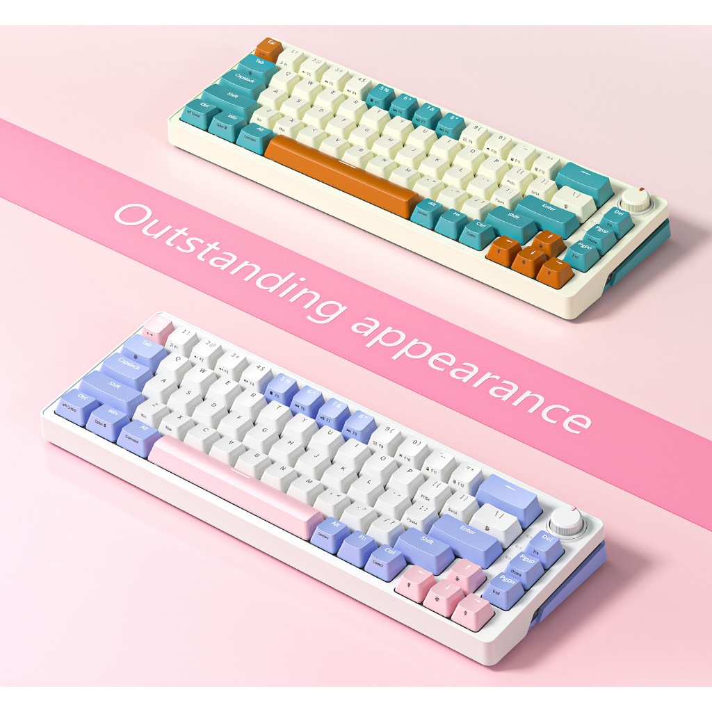 Zifriend ZA68pro 3โหมด คีย์บอร์ดเกมมิ่ง Mechanical Keyboard 68ปุ่ม ...