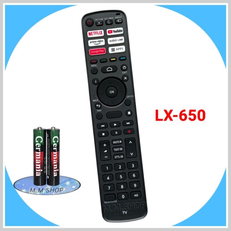 Panasonic รีโมทสมาร์ททีวี Smart TV ยี่ห้อ พานาโซนิค รุ่น LX650 Series (ไม่มีคำสั่งเสียง ...