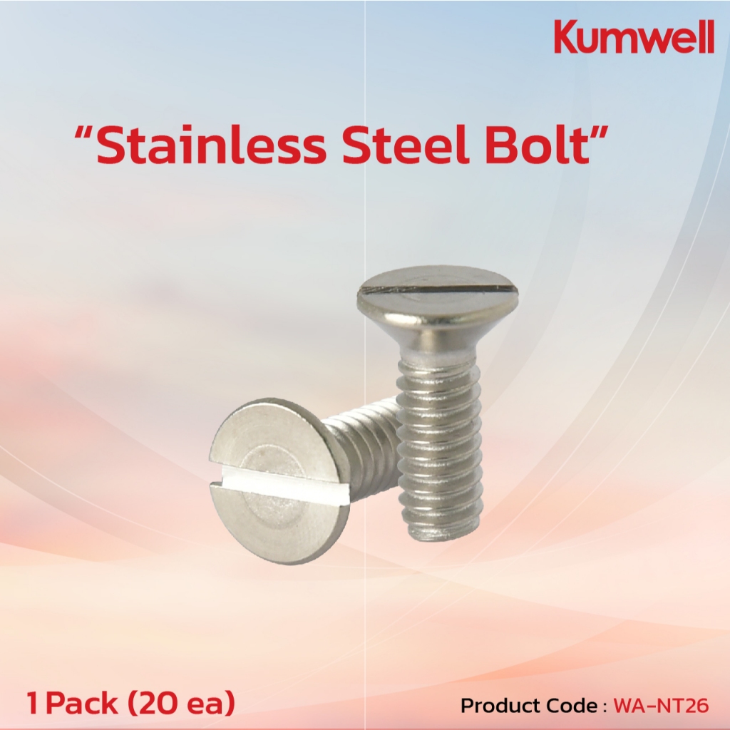WA-NT26 : Kumwell Stainless Steel Bolt Taper Head size 1/4"x3/4" 1 Pack ...
