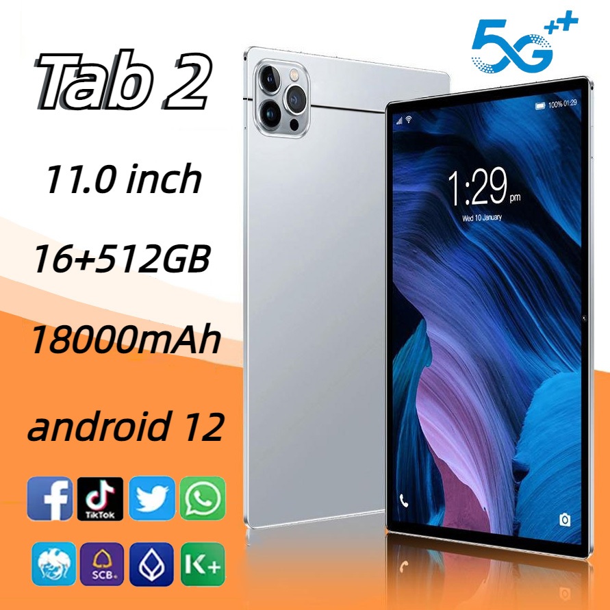 Original TAB 2 แท็บเล็ต Android ขนาด 11 นิ้ว 16GB + 512GB การ์ดเกมแท็บ ...