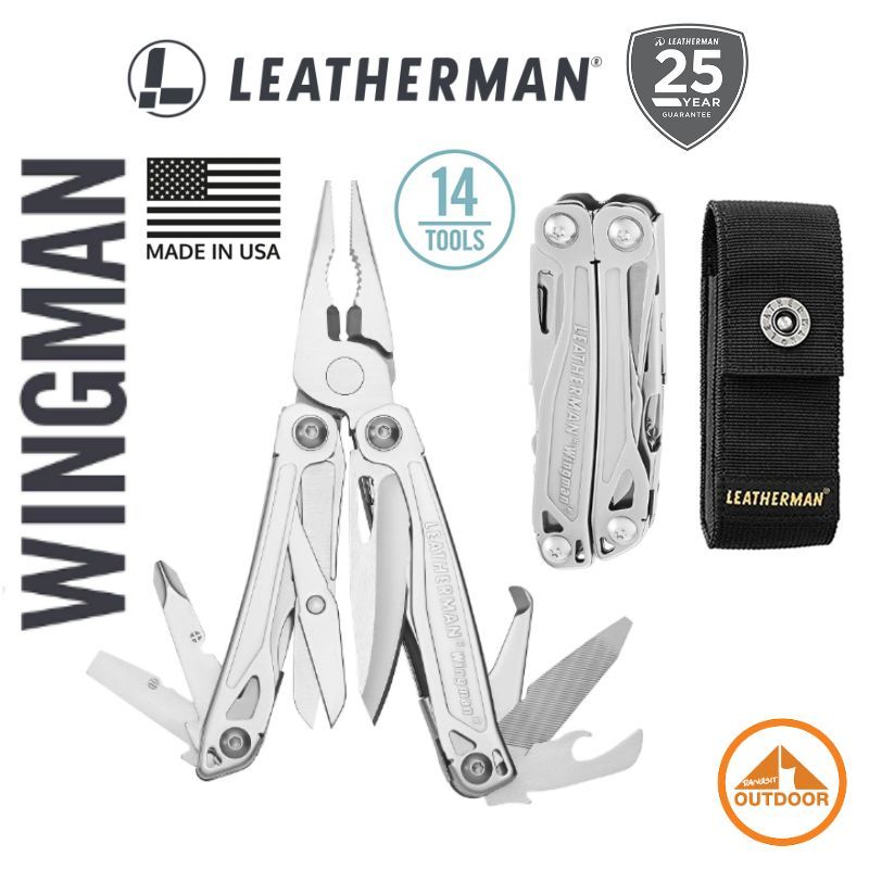 Leatherman WINGMAN | Multi Tool Stainless | 14 Tools | Shopee Thailand
