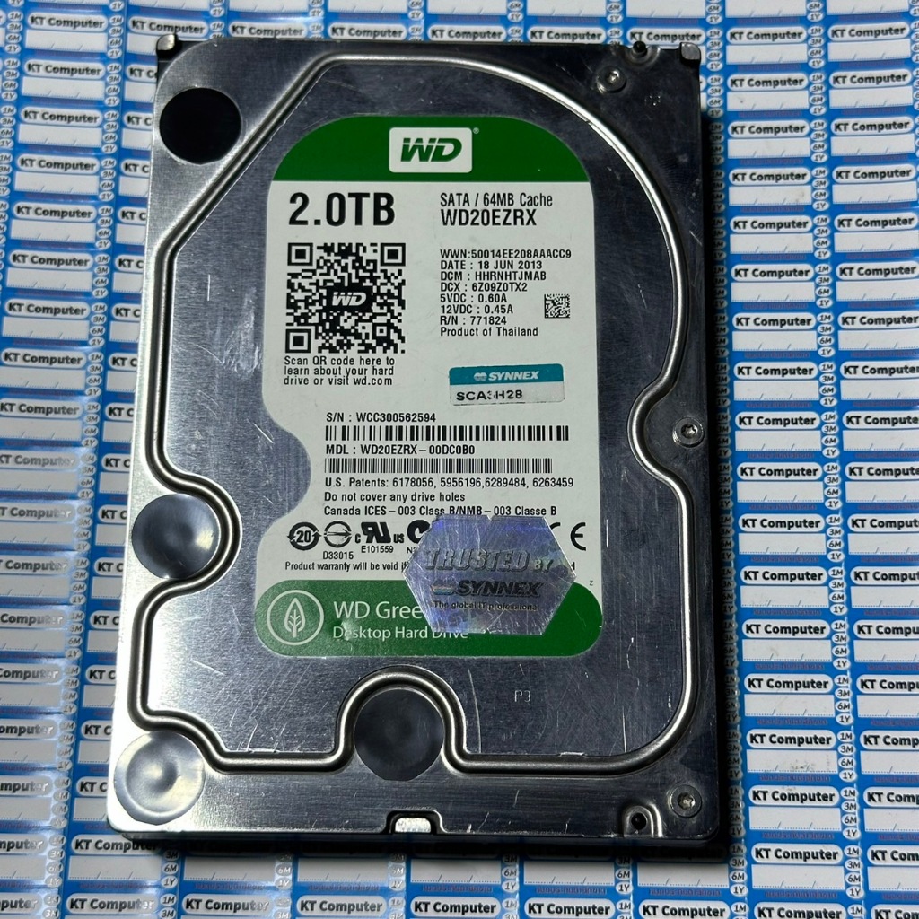 2.0 TB HDD (ฮาร์ดดิส) WD SATA-3 64 MB GREEN (WD20EZRX) | Shopee Thailand