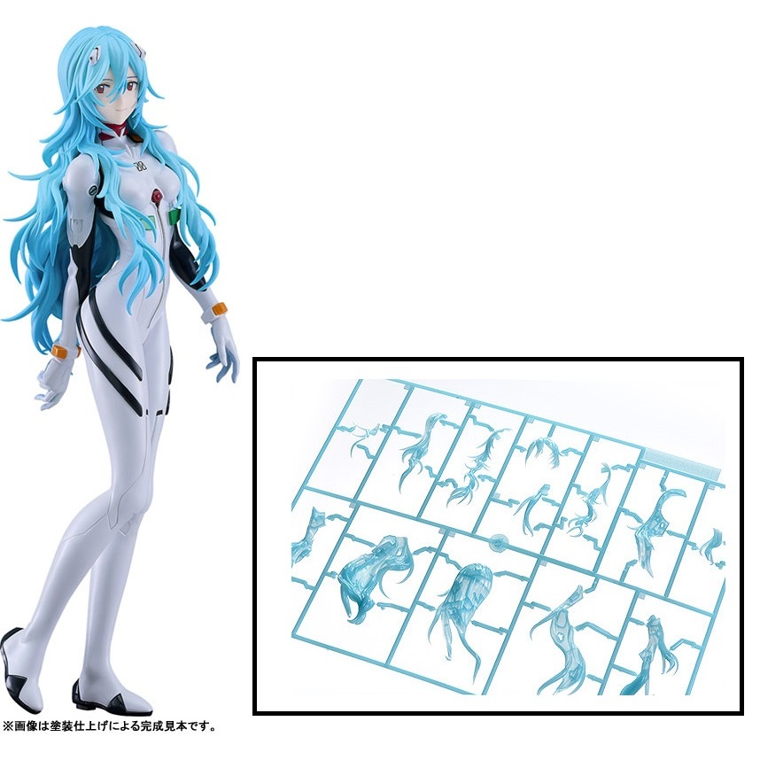 PLAMAX Evangelion: 3.0+1.0 Thrice Upon a Time Rei Ayanami Long Hair Ver ...