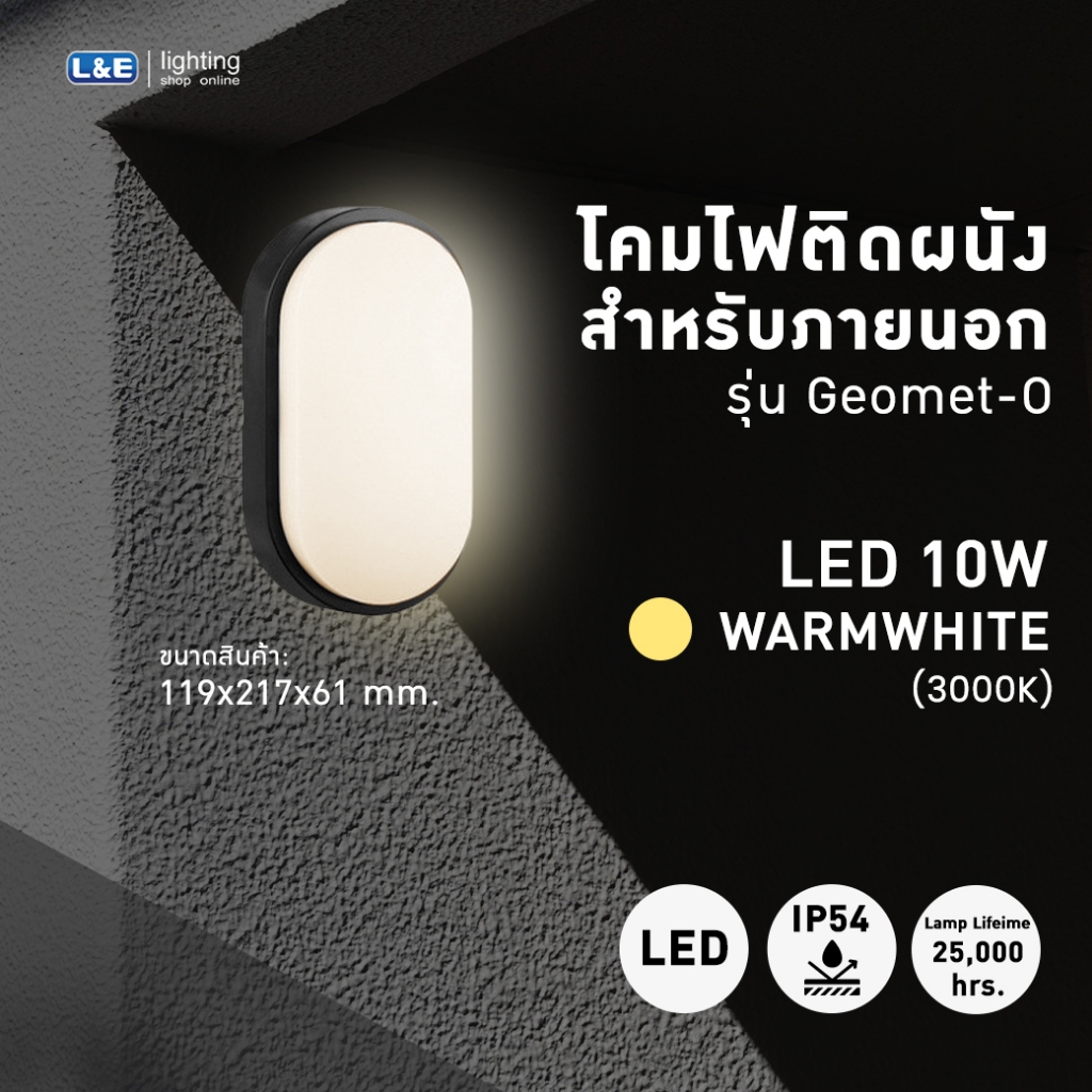 ชุดโคมติดผนังภายนอกพร้อมหลอด LED, LUMAX#EWLL 501/BK-10LED/3K-XMXD ...