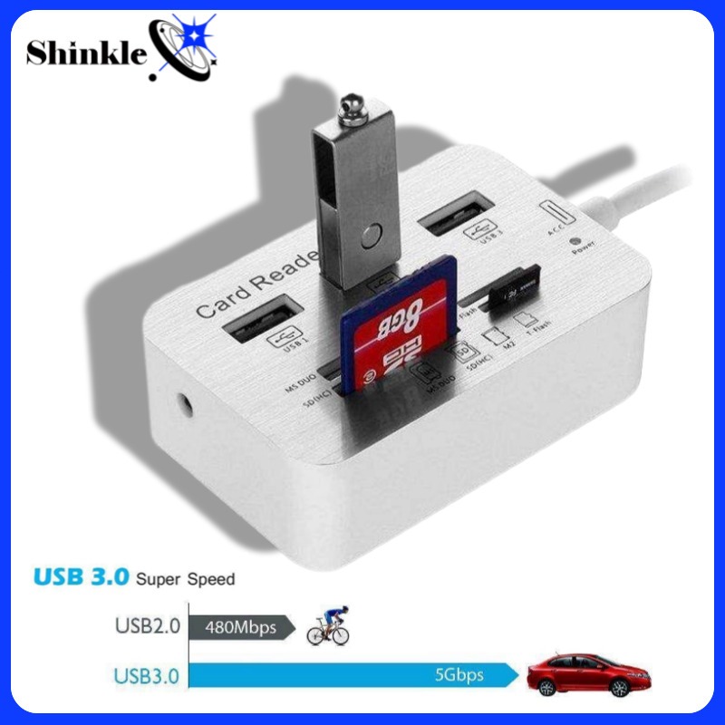 USB 3.0 HUB + เครื่องอ่านการ์ดความเร็วสูง USB HUB พร้อม MS/SD/M2/ TF ...