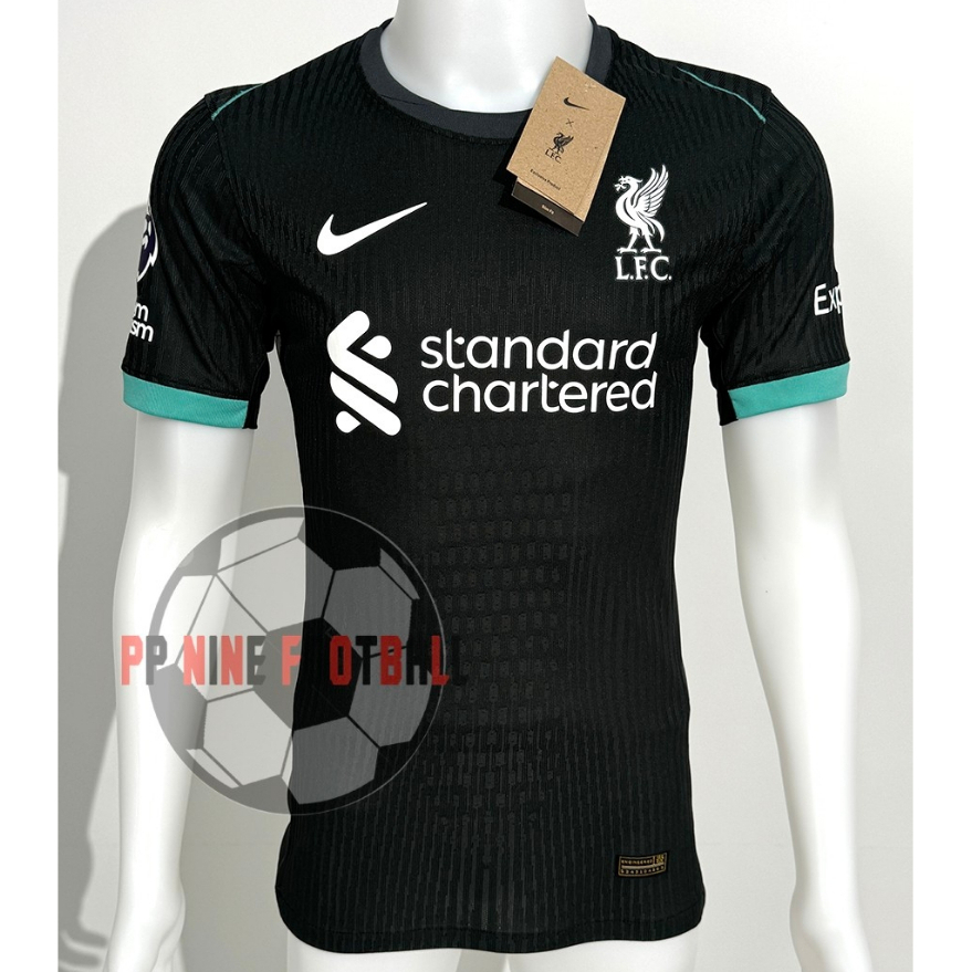 ใหม่ ! เสื้อบอล [ PLAYER ] ลิเวอร์พลู Away เยือน 2024/25 สีดำ เกรดนักเตะ ฟลูออฟชั่นพร้อมอามและ ...