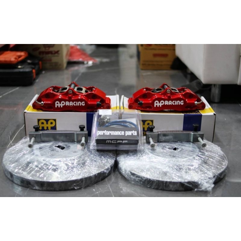 ชุดปั้ม AP RACING ตรงรุ่น BMW E90 318I ล้อ 18 คู่หน้า คู่หลัง 4POT 2POT ยกชุดพร้อมขาต่อ ไม่ต้อง ...