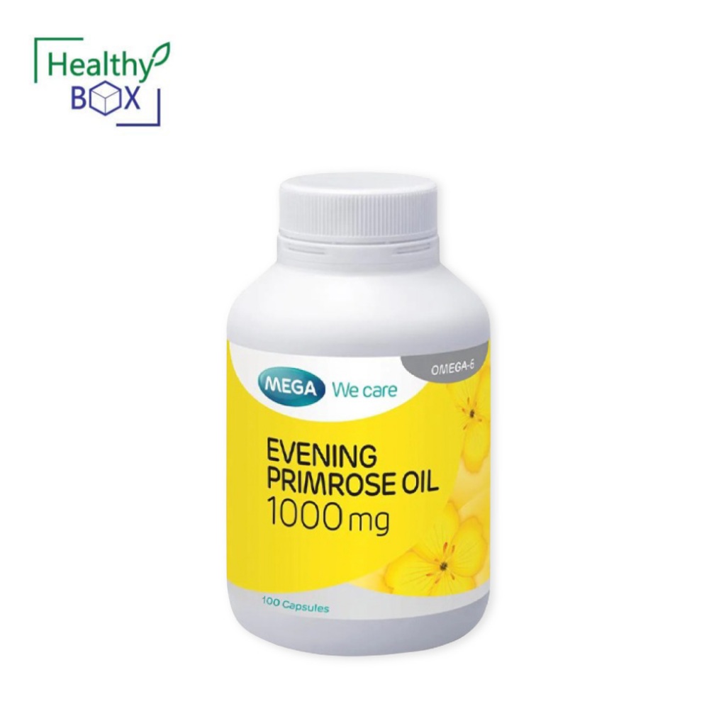 Mega Evening primrose oil 1000 mg. 100เม็ด เมก้า วี แคร์ อีฟนิ่ง พริม ...