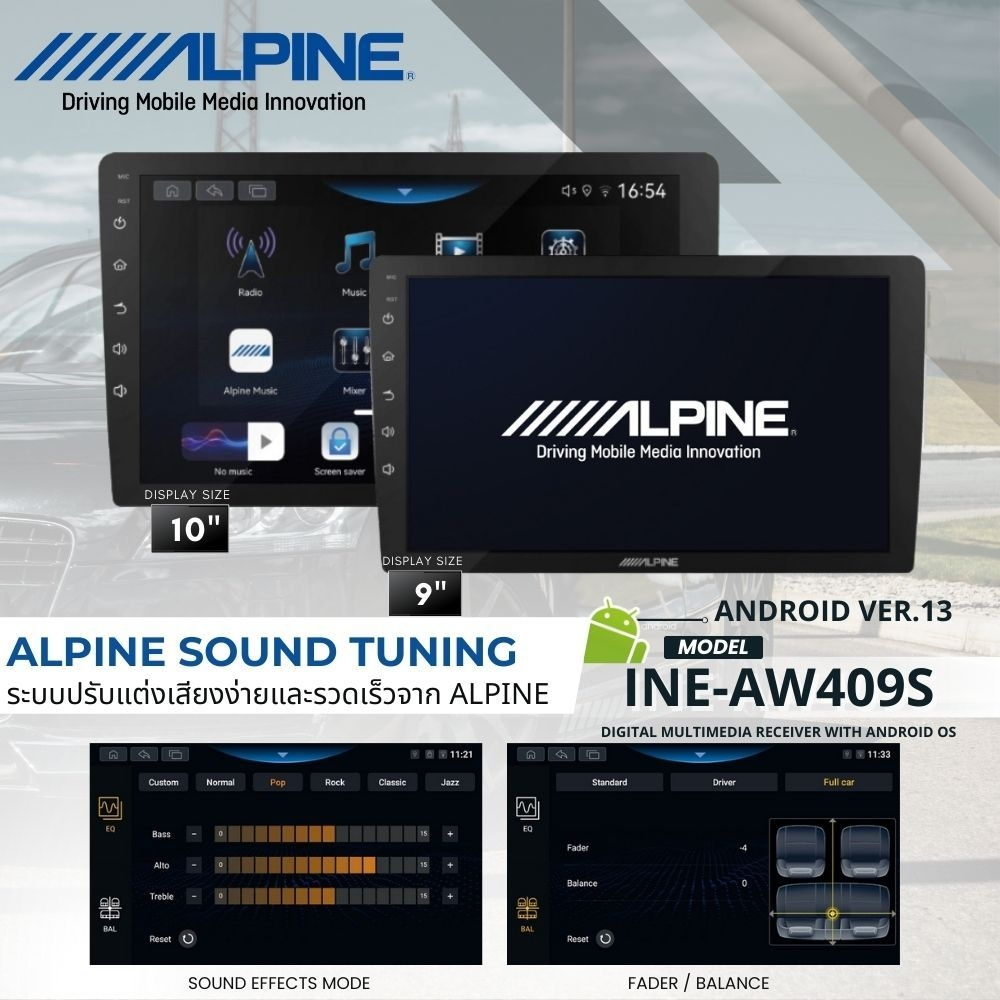 จอแอนดรอยด์ 9นิ้วและ10นิ้ว ALPINE-INE-AW409S ของแท้จากALPINE มี Apple ...