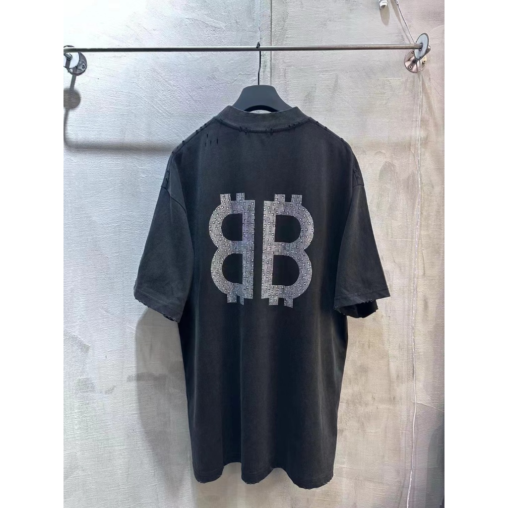 【Lemon】เสื้อยืด Balenciaga BB 1:1Tags 24SS รูปภาพจริง ใส่ได้ทั้งชายและหญิง | Shopee Thailand
