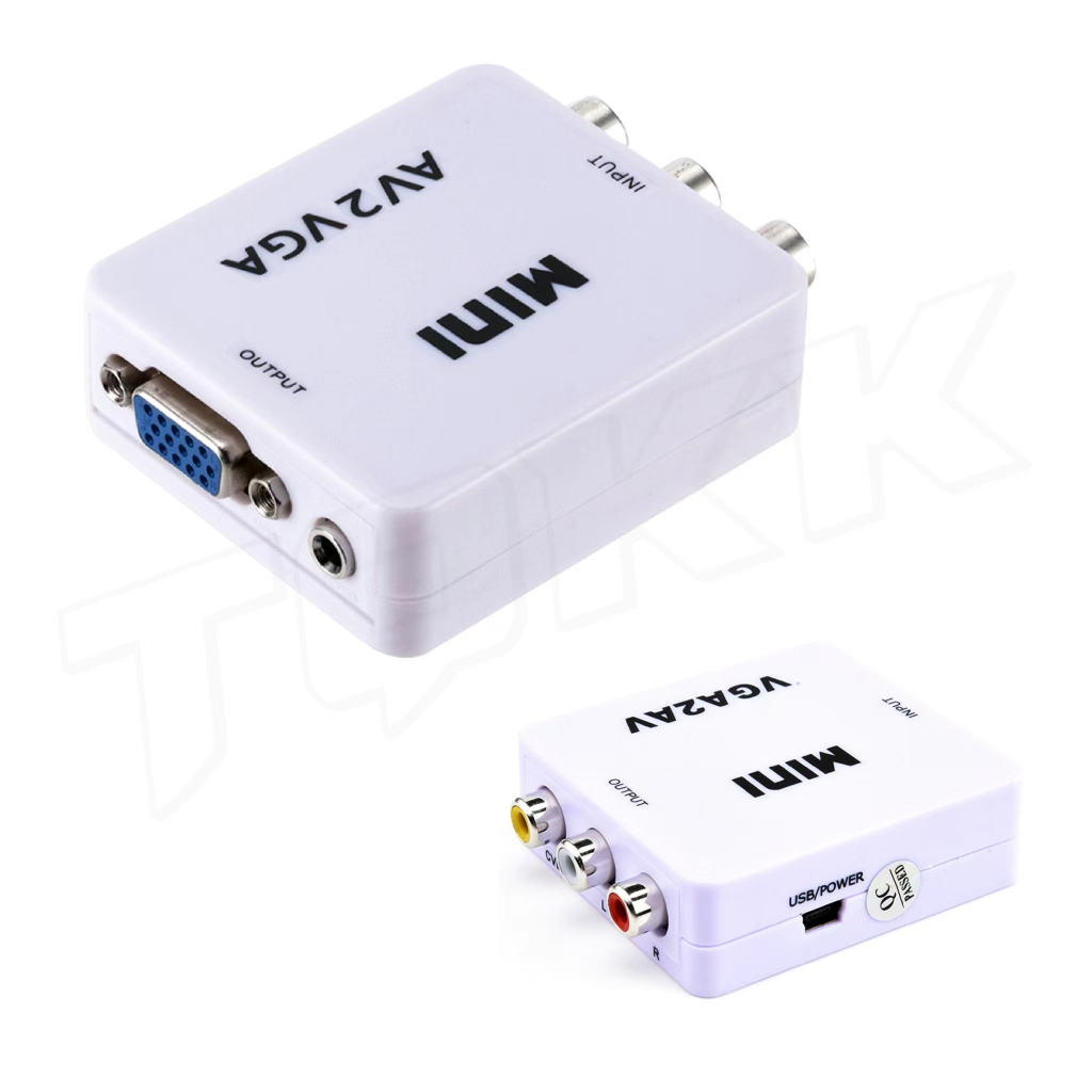 Mini HD AV2VGA/VGA2AV Video Converter อะแดปเตอร์ 3.5 มม.AV RCA CVBS ...