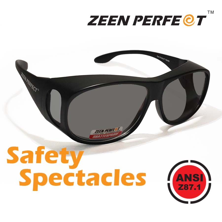 แว่น Safety ZEEN PERFECT แบบสวมทับแว่นสายตาได้ มีกระบังด้านข้าง ...