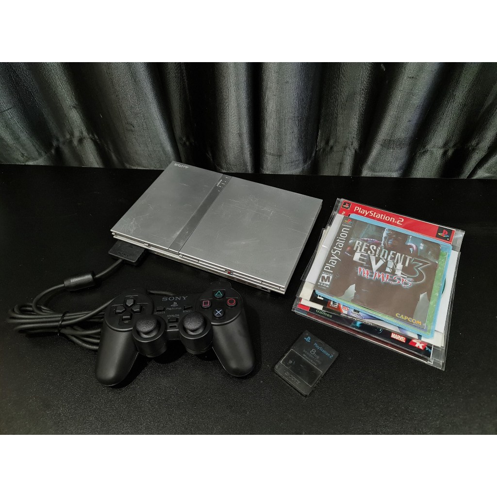 PS2 PLAYSTATION 2 SLIM-70000 SILVER เครื่องเกม PS2 เล่นแผ่นก็อปได้ ...