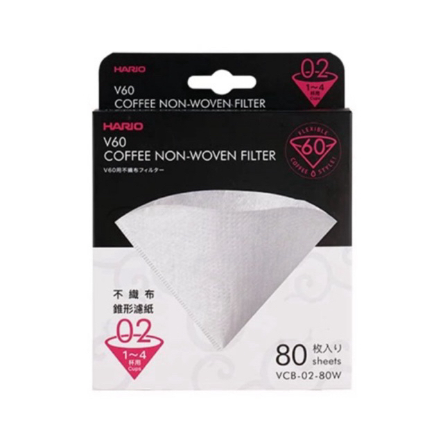 กระดาษกรองกาแฟ HARIO :VCB-02-80W V60 (สีขาว) non-woven filter paper 100 ...