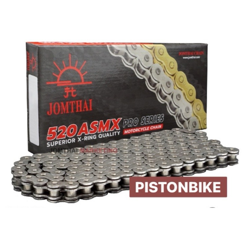 โซ่ จอมไทย JOMTHAI ตราพระอาทิตย์ โซ่520 ASMX / ZSMX แบบ XRING 120 ข้อ สี Standard (BB) สีเหล็ก ...