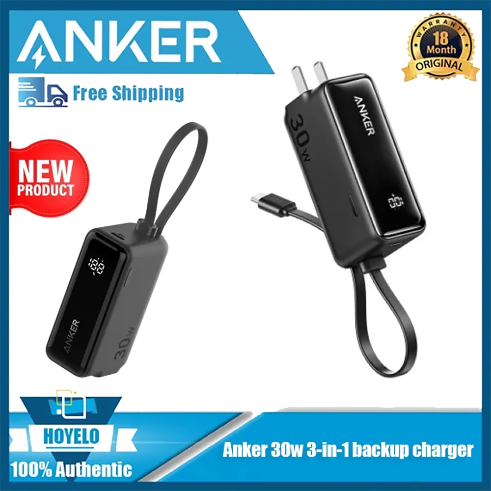 Anker 30W 5000mAh พาวเวอร์แบงค์ A1636 3-in-1 พาวเวอร์แบงค์ ที่ชาร์จเร็วแบบพกพา | Shopee Thailand