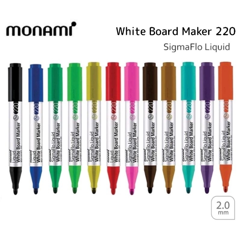 Monami ปากกาไวท์บอร์ดซิกม่าโฟลว์ ลิควิด 220 แบบหัวกลม ขนาด 2.0 มม. ...