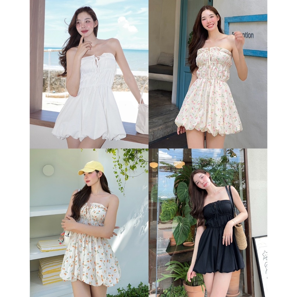 Sister.rrr : LOON DRESS เดรสเกาะอกกระโปรงบอลลูน | Shopee Thailand