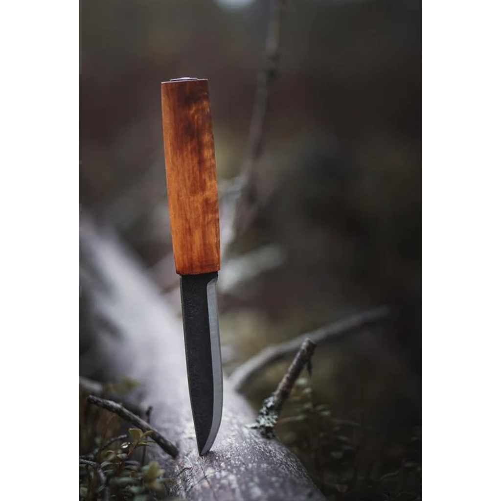 Helle Viking มีด ทำมือ ขนาดกลาง ใบมีด Carbon ด้ามไม้ พร้อมปลอกหนังแท้ ...