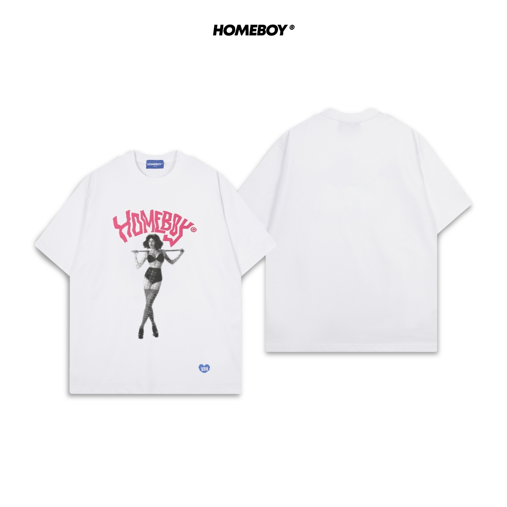 HOMEBOY เสื้อยืด UNISEX ลาย HB.CABARET - C.WHITE | Shopee Thailand