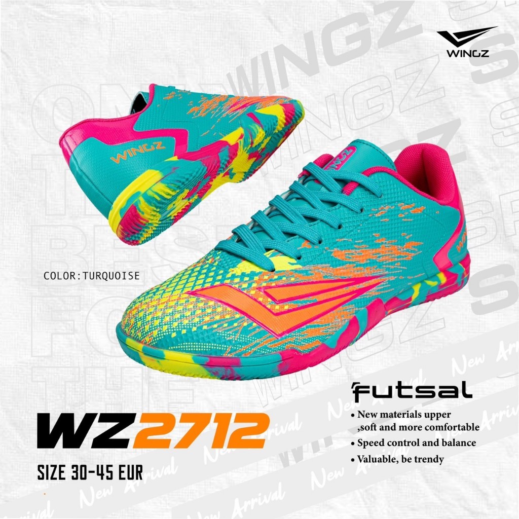 รองเท้าฟุตซอล [WINGZ WZ 2712] รองเท้าหนังเทียม PU น้ำหนักเบา กระชับรูป ...