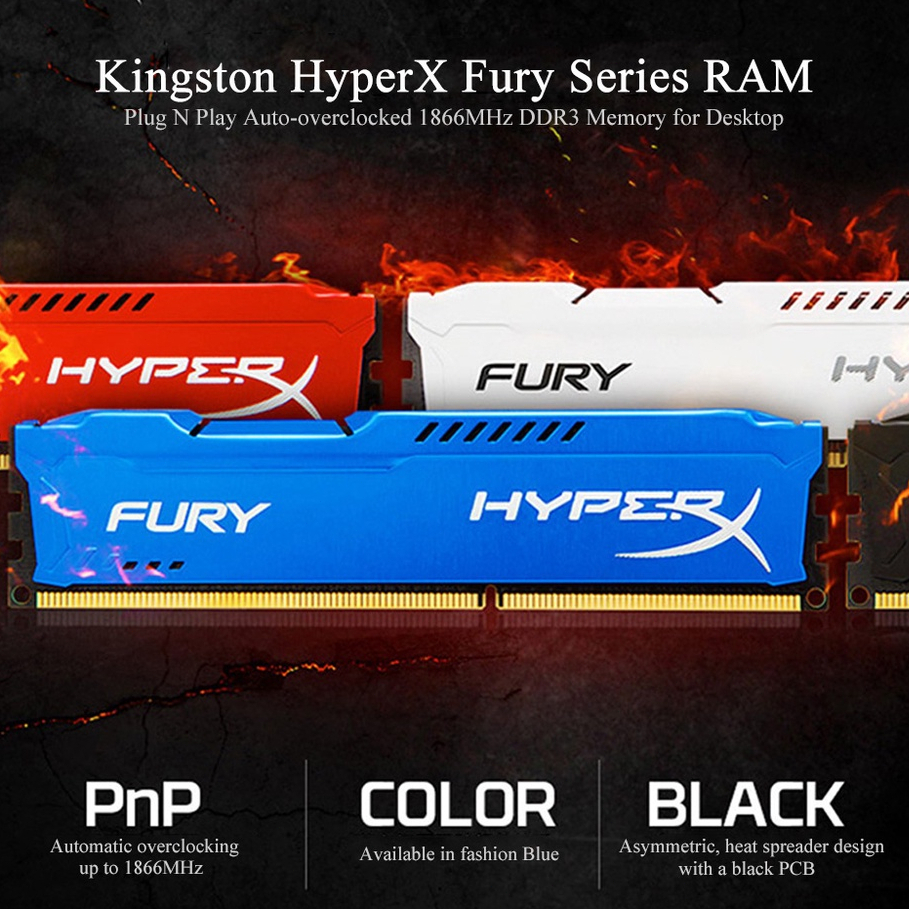 [จากกรุงเทพฯ] Kingston Hyperx Fury Dektop RAM DDR3 4GB 8GB 1333MHz 1666MHZ 1866MHZ 1.5V ...