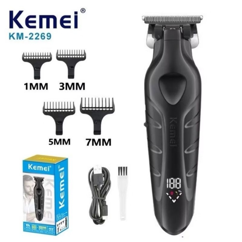 Kemei KM-2269 ปัตตาเลี่ยน ไร้สาย ดีไซน์สวย (สีดำ) อุปกรณ์ครบชุด ของแท้คุณสมบัติ- ดีไซน์ทันสมัย ...