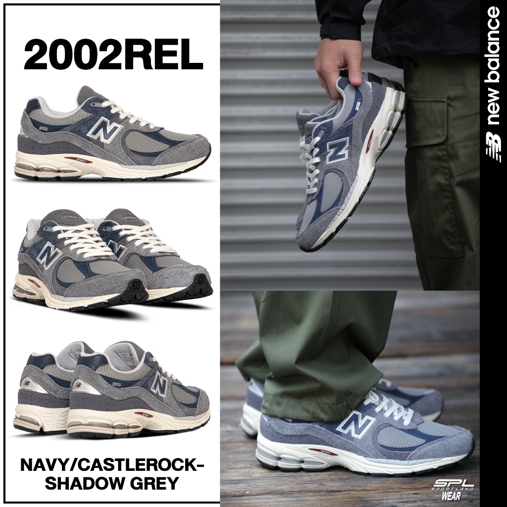 New Balance รองเท้าผ้าใบ รองเท้าลำลอง M 2002R Navy Castlerock M2002REL ...