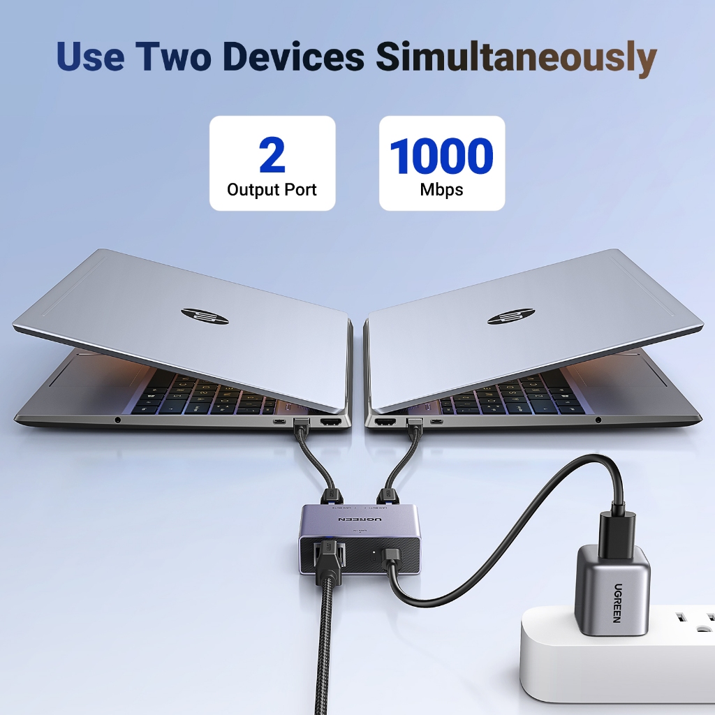UGREEN รุ่น 45311 ตัวแยก Lan 2 port Gigabit Ethernet switch 1 to 2 RJ45 ...