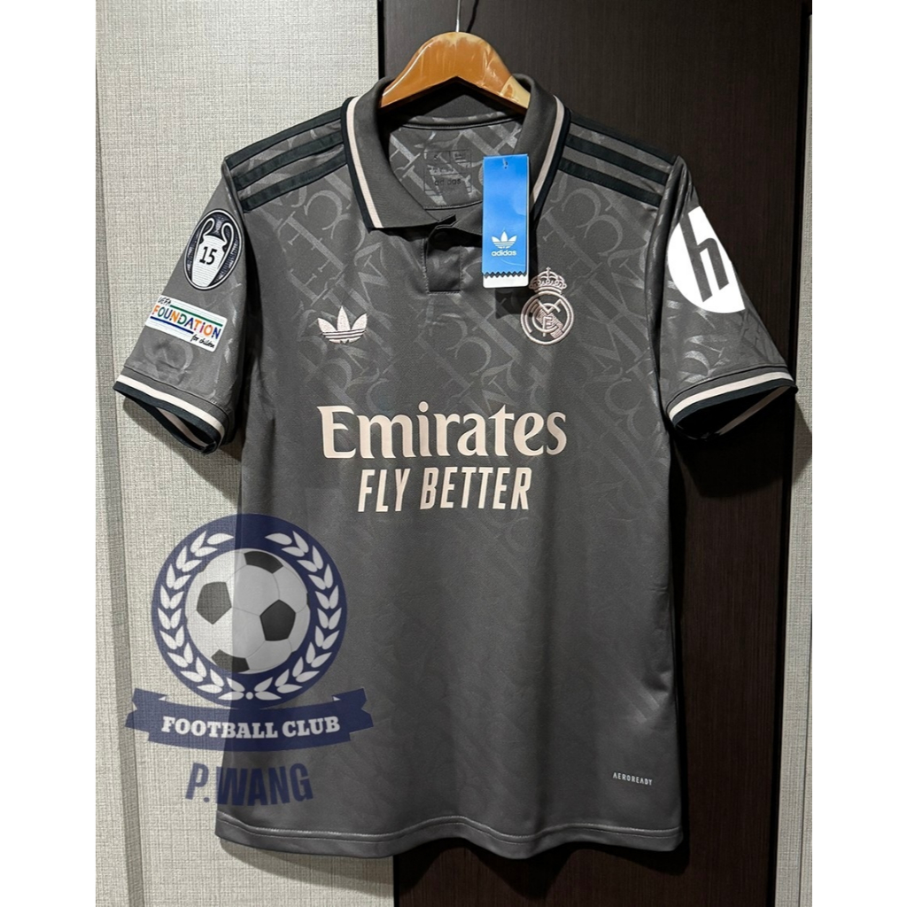 New!! เสื้อฟุตบอลทีม เรอัล มาดริด Third ชุดสาม 3A เกรดแฟนบอล 2024/25 ฟลูออฟชั่น UCL พร้อมอาร์ม ...