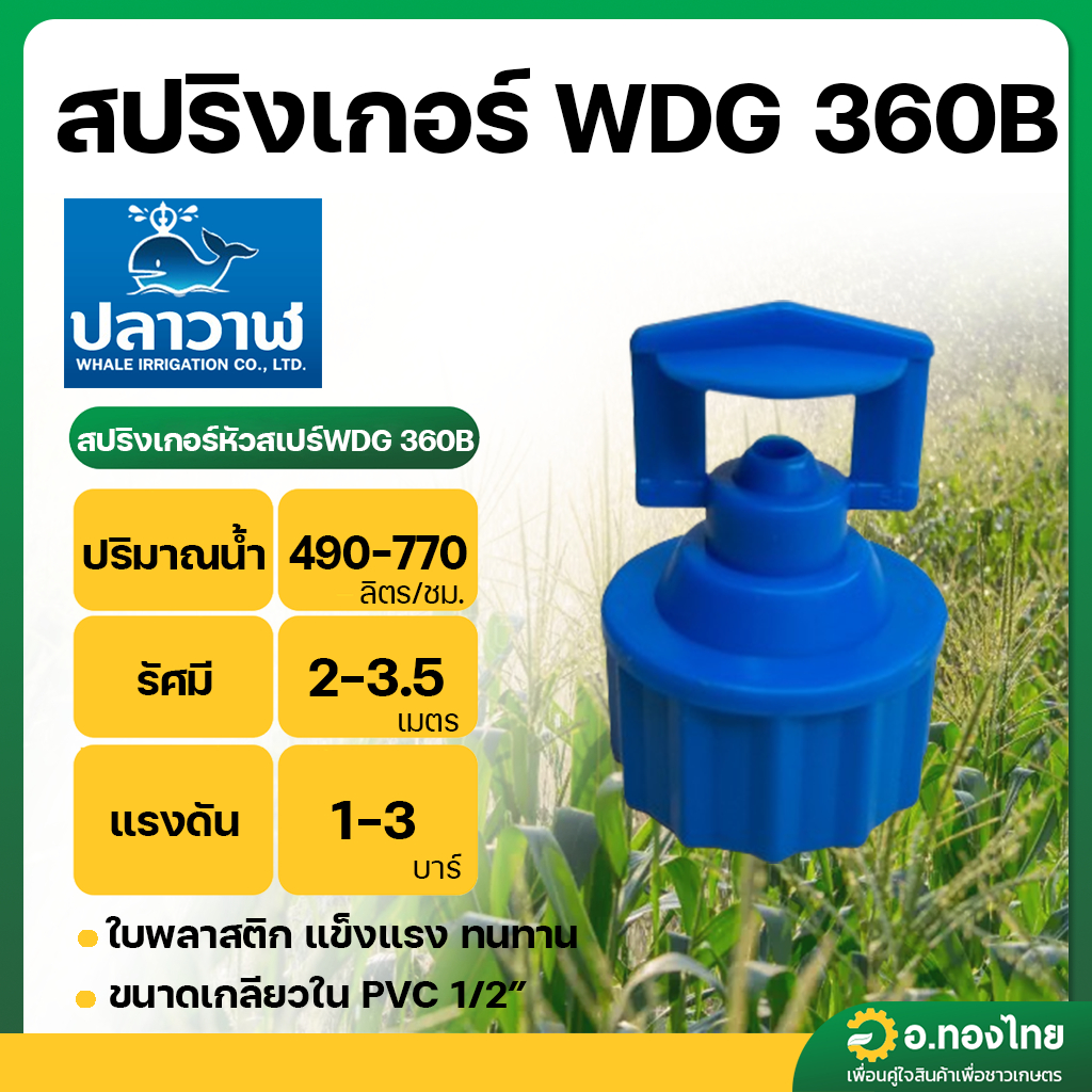 สปริงเกอร์หัวฉีดสเปรย์ WDG 360B (หัวพลาสตืก เกลียวใน) 1/2" (4หุน ...