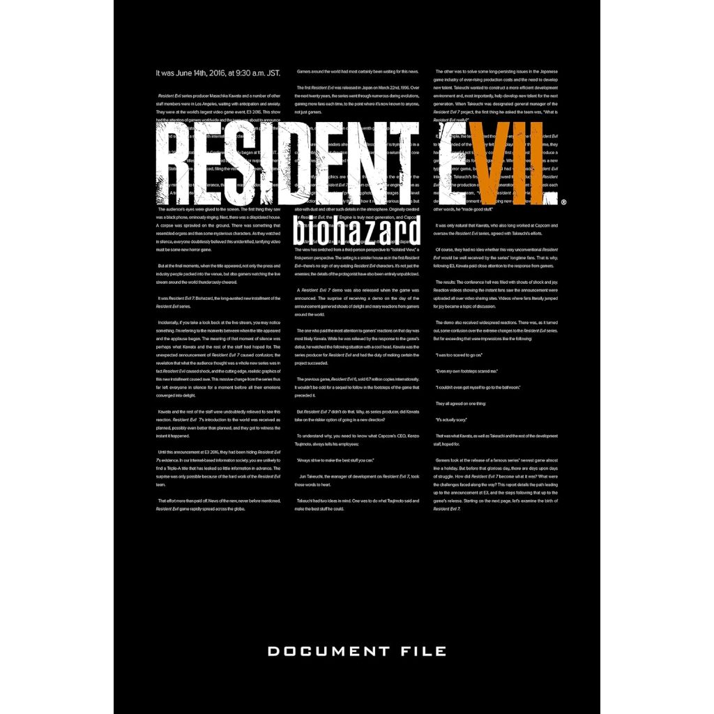 Resident Evil 7 Biohazard Document File Capcom USA | Shopee Thailand