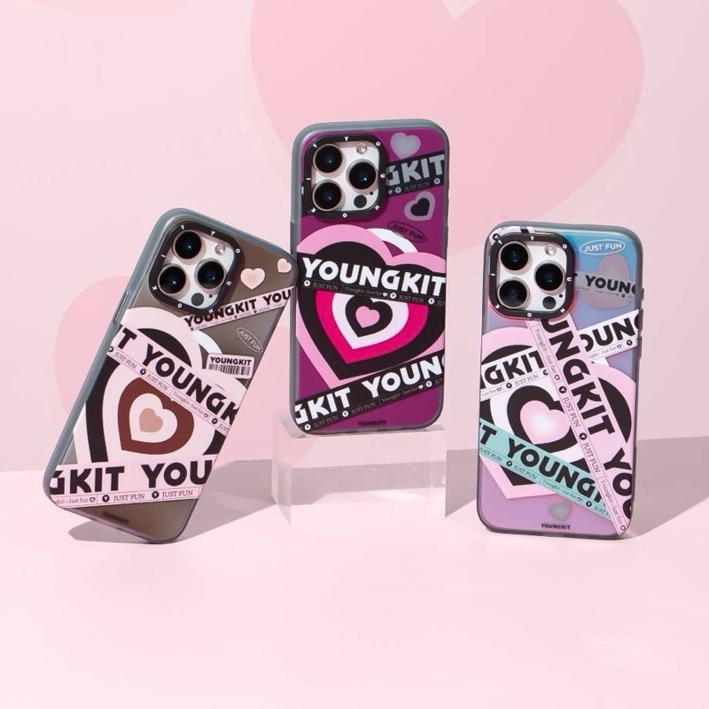 Youngkit เคสแม่เหล็ก พิมพ์ลาย หัวใจ ปล้ำYoungkit สำหรับ iPhone 15 Pro ...