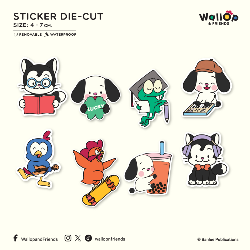 Wallop and Friends Sticker DIE-CUT | Shopee Thailand