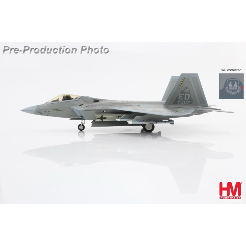 【เปิดจองพรีออเดอร์】HOBBY MASTER HA2827 F-22 Raptor 91-4007, 412 TW ...