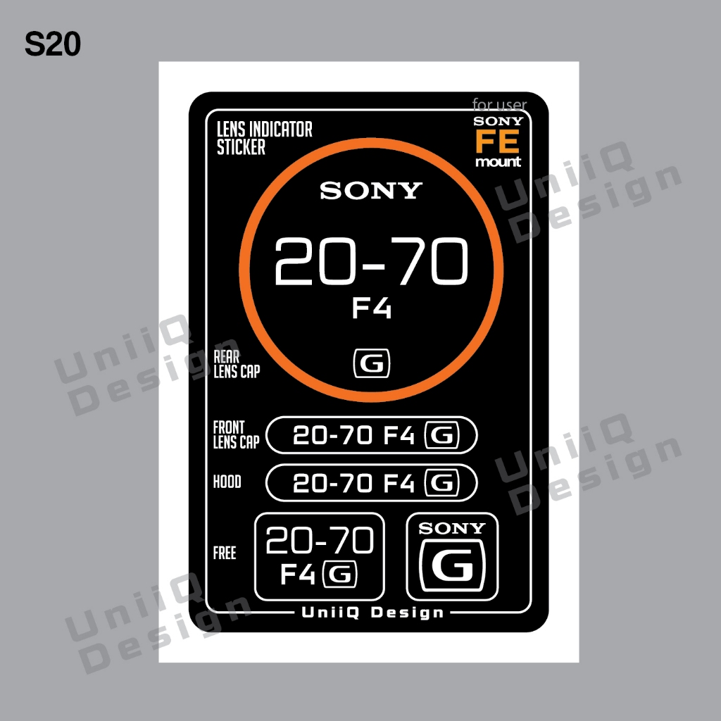 สติกเกอร์แต่งฝาเลนส์ Sony G / Sony FE แปะฝาท้ายเลนส์ บอกระยะทางเลนส์ ...