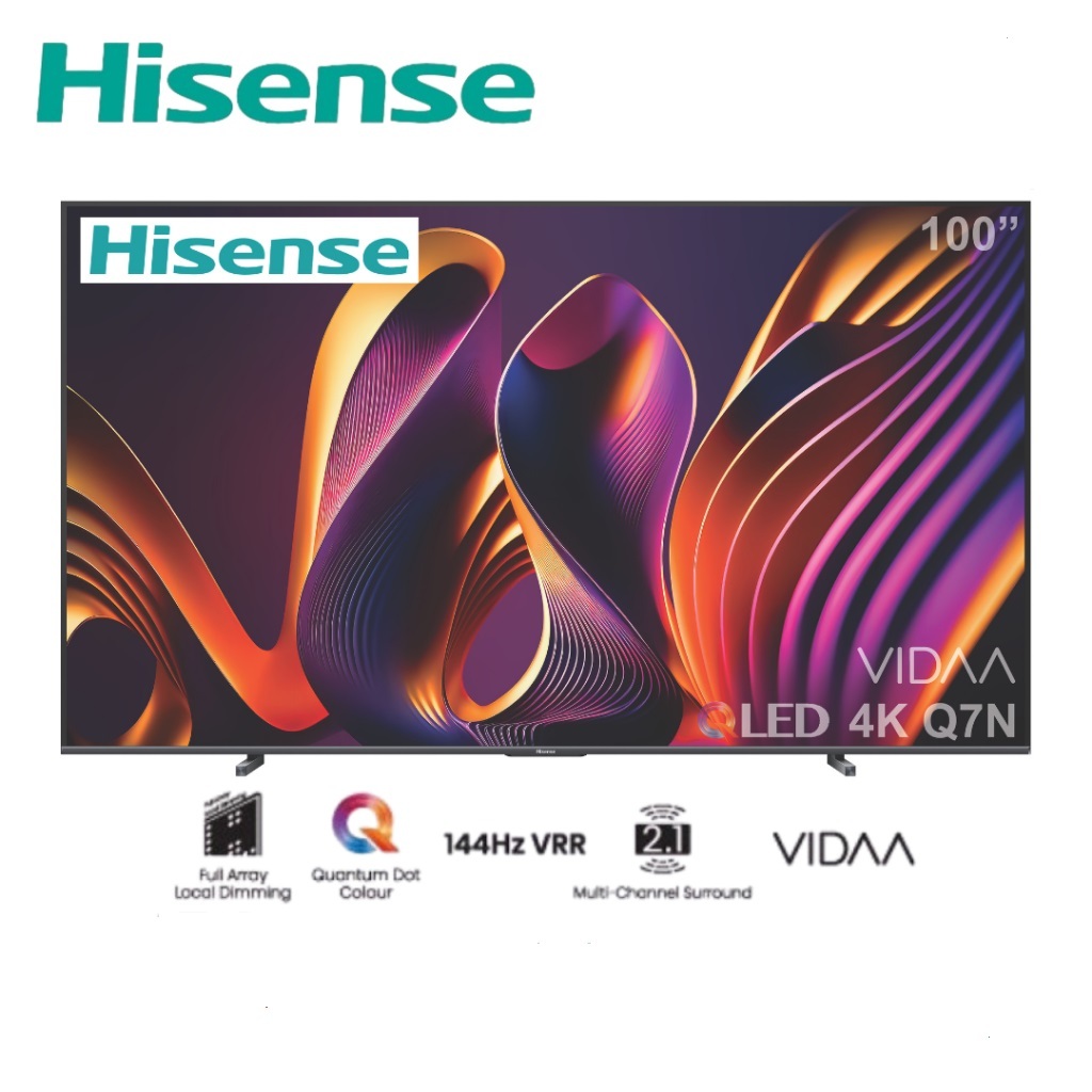 Hisense Smart TV 4k รุ่น 100Q7N ขนาด 100 นิ้ว Q7N รับประกันศูนย์ ...