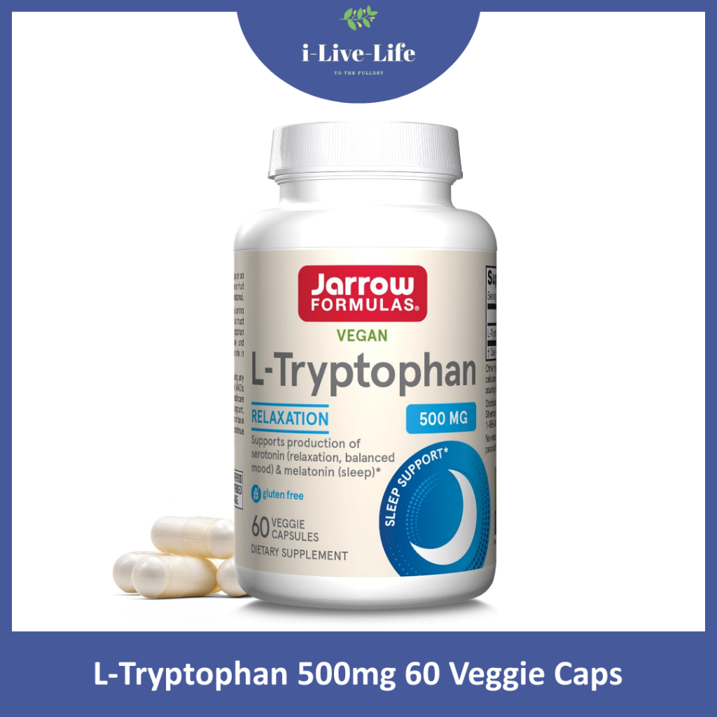 แอล-ทริปโตเฟน L-Tryptophan 500 mg 60 Veggie Caps - Jarrow Formulas อาหารเสริม | Shopee Thailand