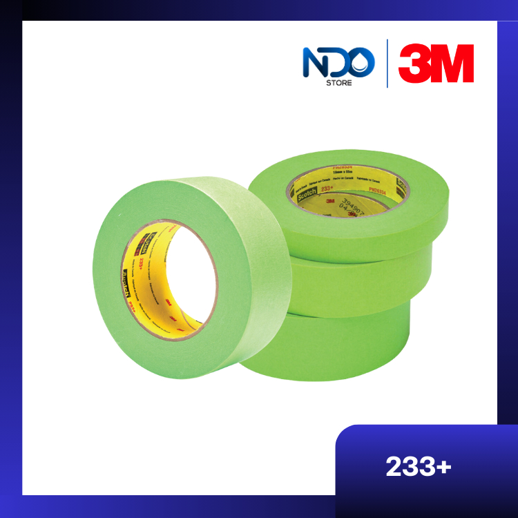 3M 233+ กระดาษกาวย่น สำหรับงานรถยนต์ Performance Masking Tape ขนาด 18มม.x55 เมตร (แพ็ค 1 ม้วน ...