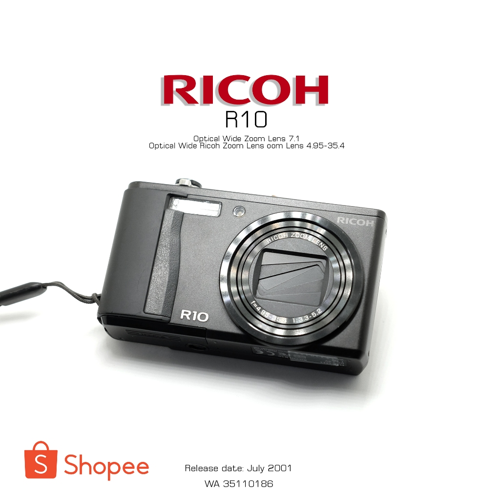 กล้องDigital คอมแพค(Rare) Ricoh R10 Full Working 100% พร้อมส่ง | Shopee ...