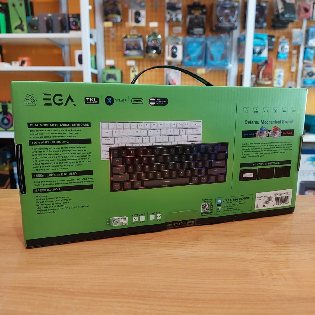 คีย์บอร์ด EGA Type K4 Gaming Keyboard (EN/TH) สีดำ Blue SW | Shopee ...