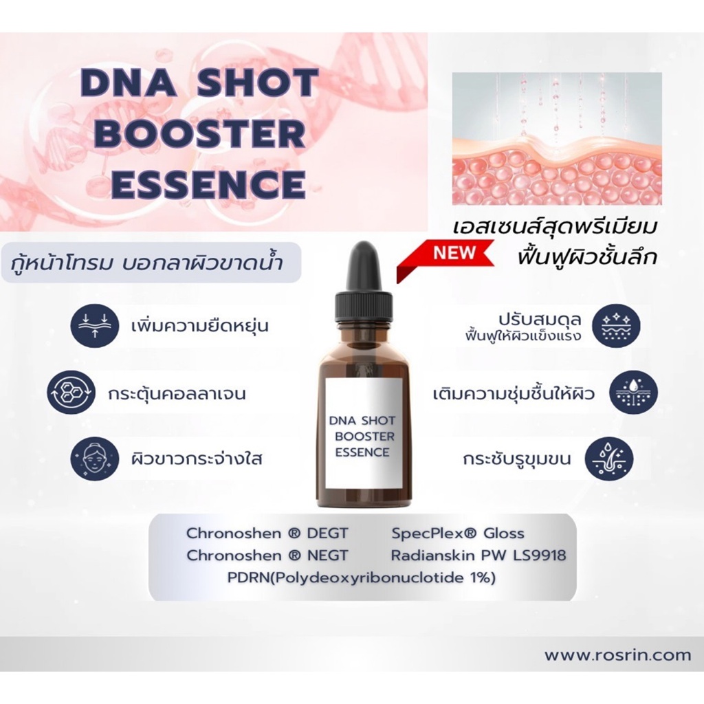 DNA SHOT BOOSTER ESSENCE นวัตกรรมใหม่ในการบำรุงผิว ฟื้นฟูผิวชั้นลึกอย่างตรงจุด (ขนาด15g-30g ...