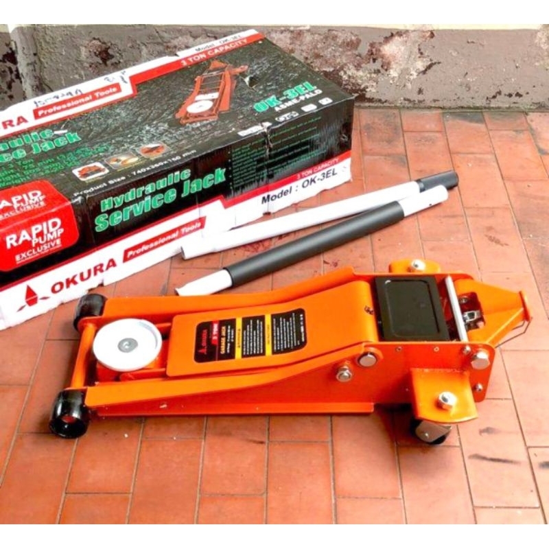 OKURA แม่แรงตะเข้ 3 TON 3ตันเตย รุ่นงานหนัก รุ่น OK-3ELOkura ตะเข้ 3Ton (โหลดเตี้ย) 2สูบแม่แรง ...