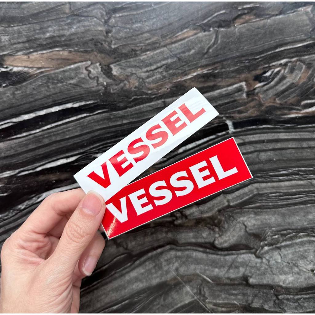 [สินค้าแถม] Sticker Vessel ขนาด 10x2.7 cm สีแดงและสีขาว | Shopee Thailand